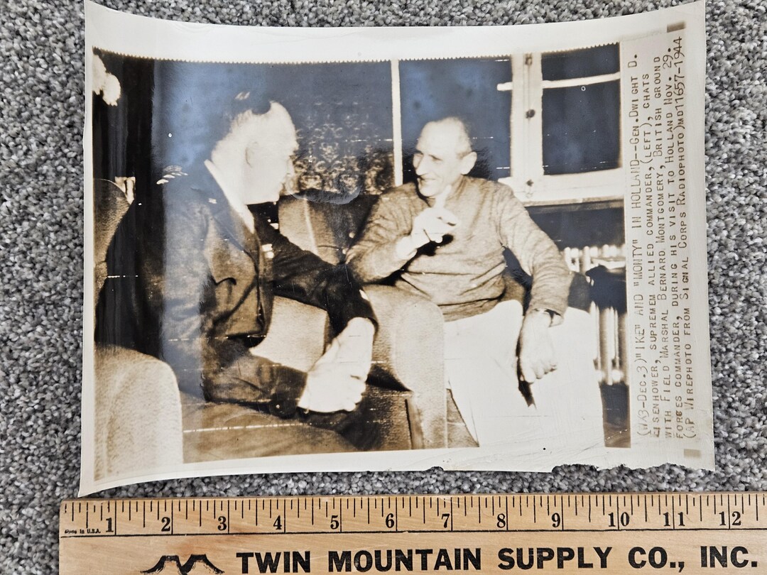 Vintage Official WW2 Wire Photo/press Photo Ike and Monty Visit in ...