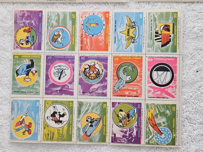 Vintage WW2 Era Combat Insignia Stamps US Army & Navy AIR CORPS Lot of ...