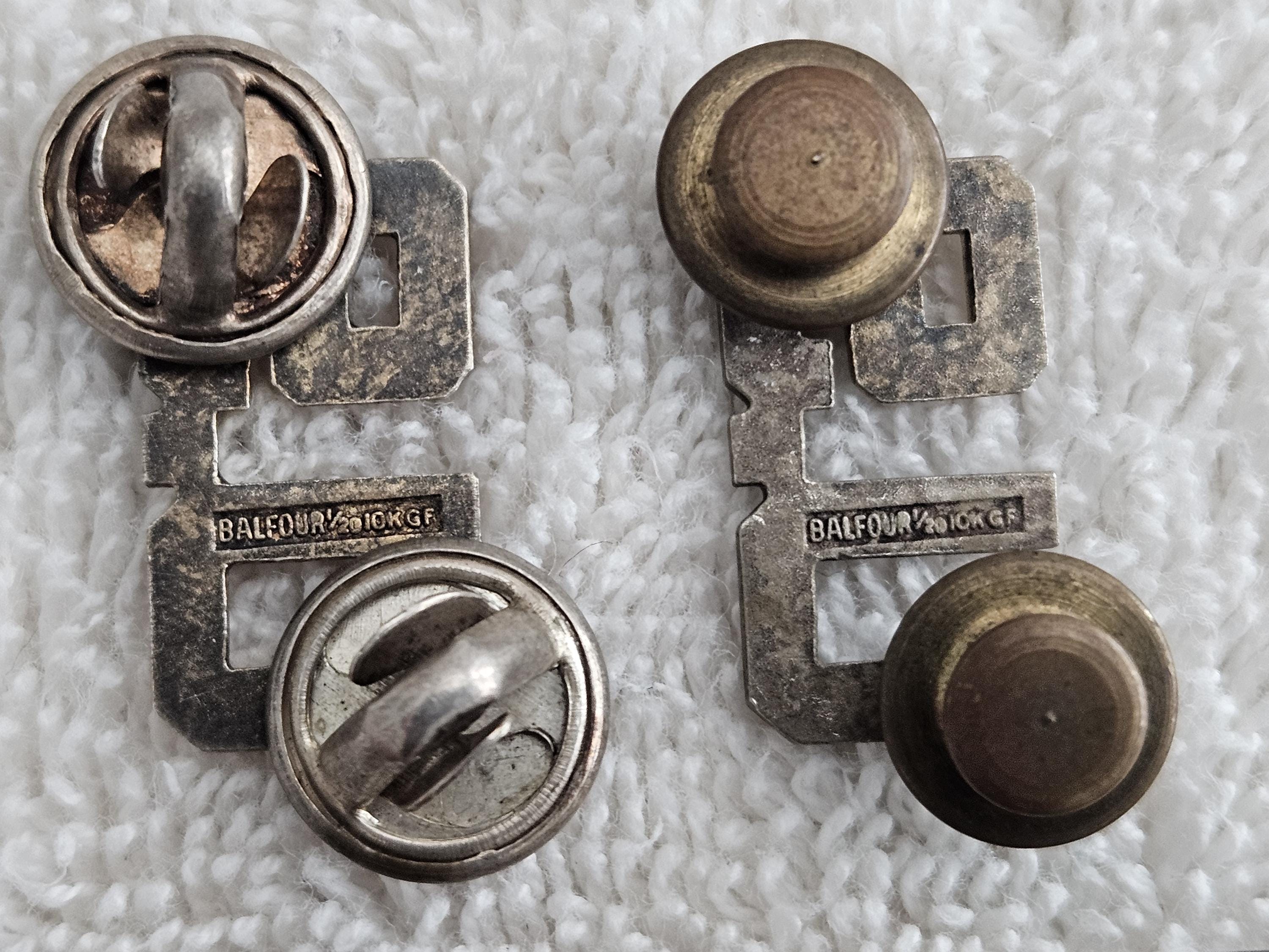 Vintage WW2 U.S. Army Collar Insignia Set - Balfour 1/20 10kt Gold ...