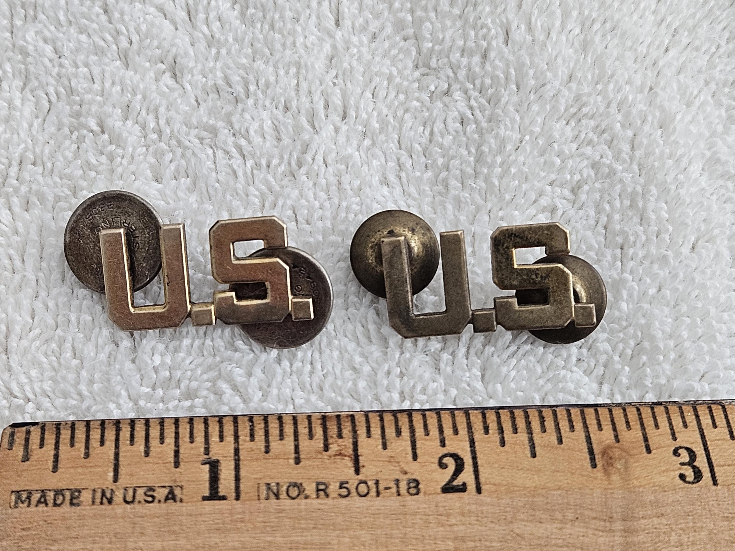 Vintage WW2 U.S. Army Collar Insignia Set - Balfour 1/20 10kt Gold ...