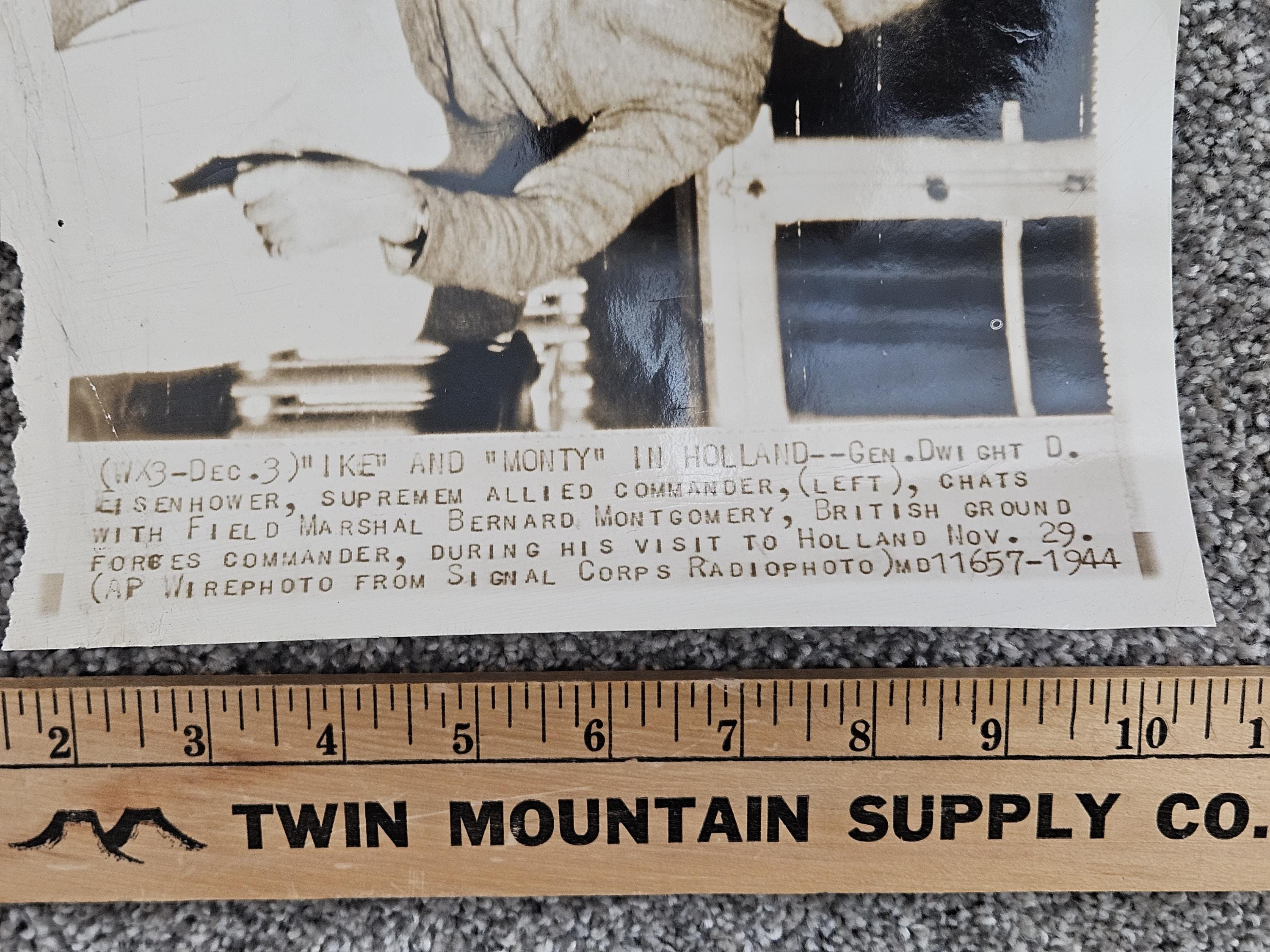 Vintage Official WW2 Wire Photo/press Photo Ike and Monty Visit in ...