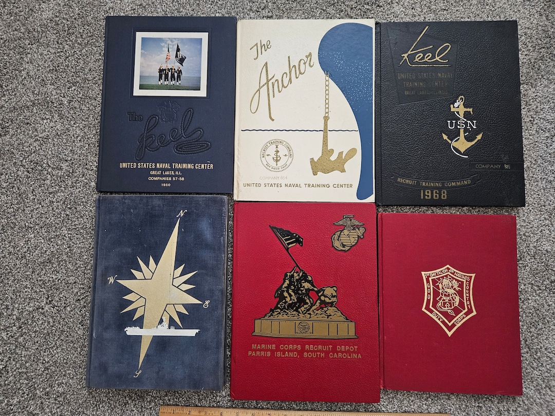 Vintage Miscellaneous U.S. Navy / Marine Corps Military Yearbooks Lot ...