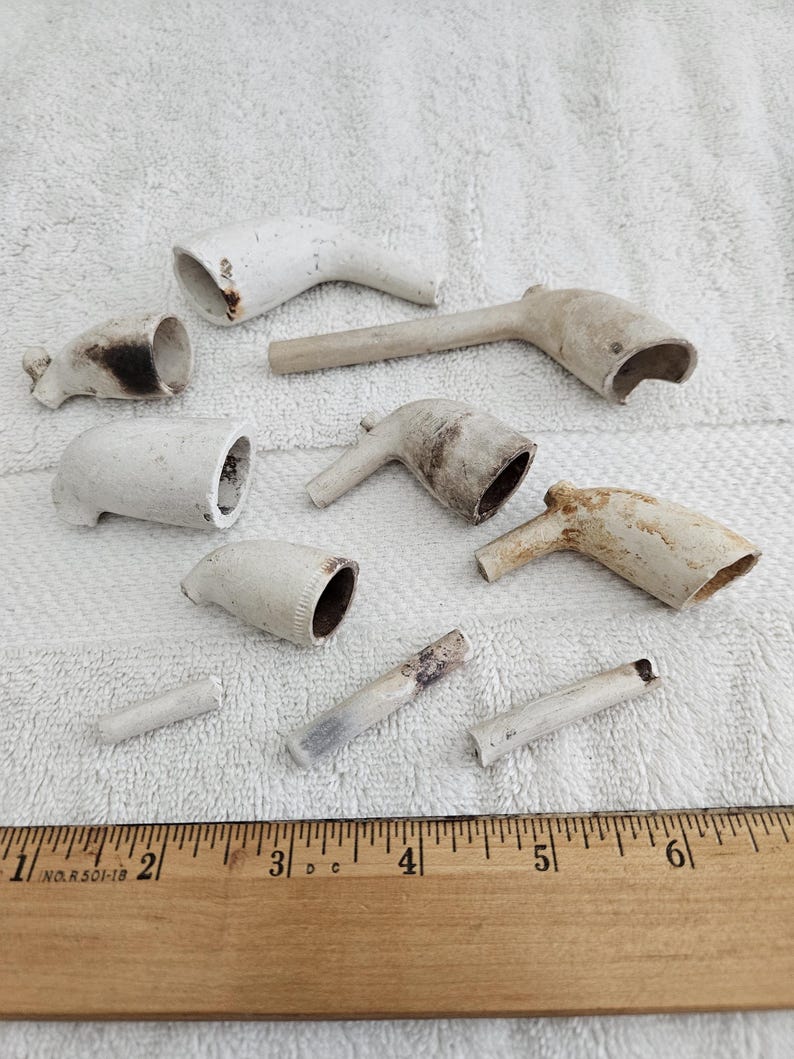 Antique Civil War Era Dug Clay Pipe Bowls and Stems - Virginia Dug - Etsy