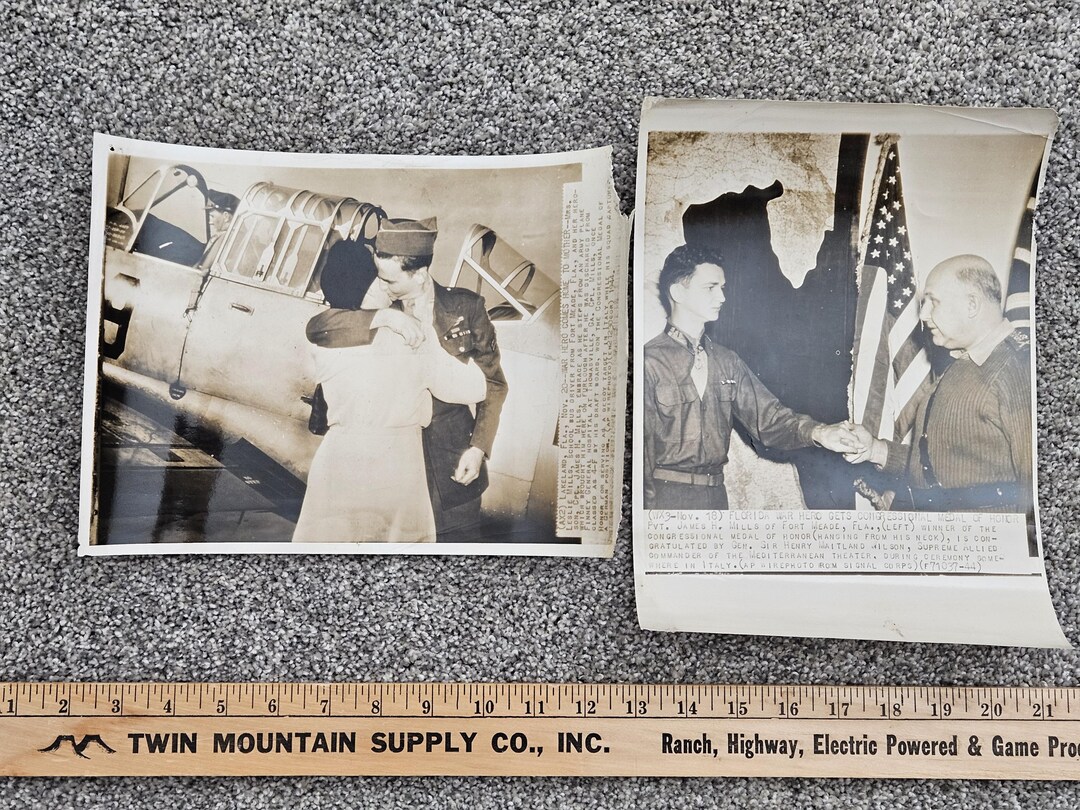 Vintage Official WW2 Wire Photos/press Photos C.M.H. Recipient Cpl ...