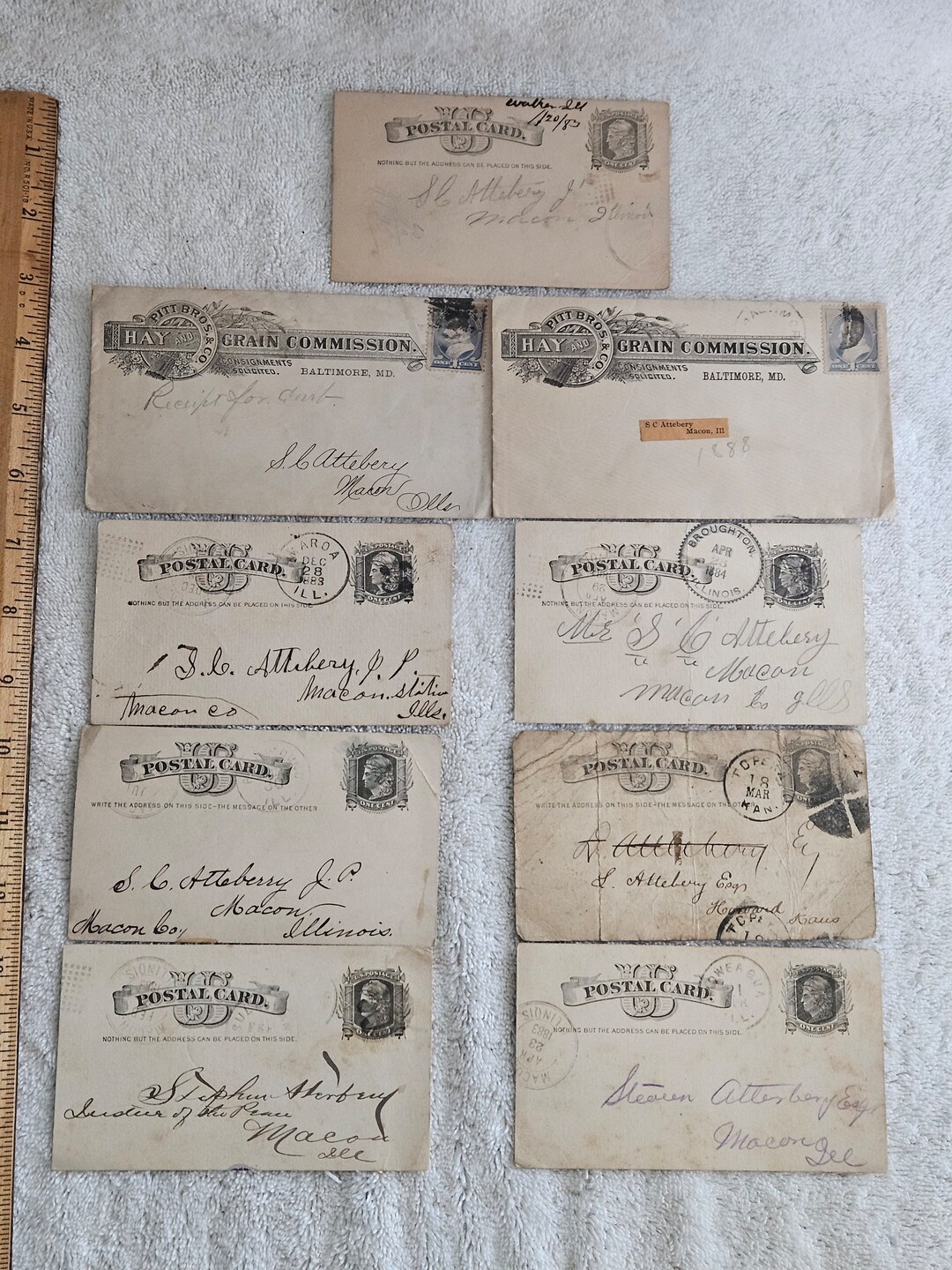 Antique Original 1880's Postal Covers & Cards Lot of 9 - Etsy