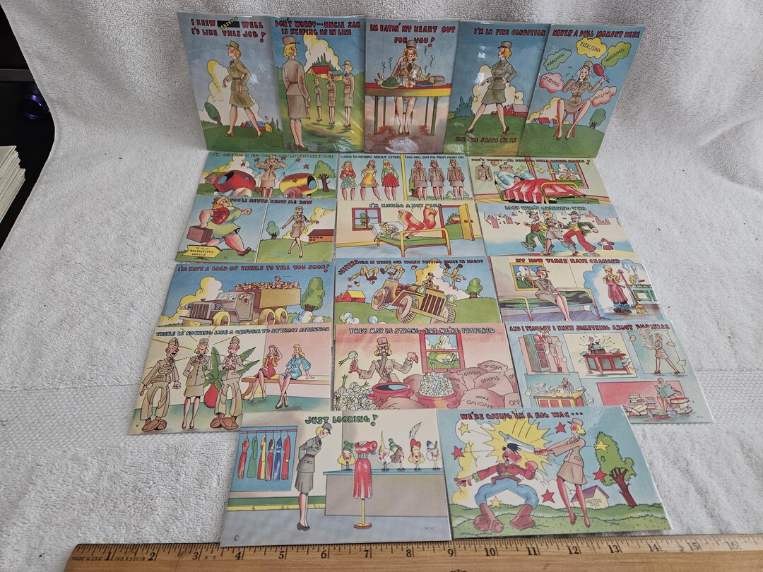 Vintage WW2 Era W. A. C. Comic Humor Funny Postcards - Lot of 19 - NOS ...
