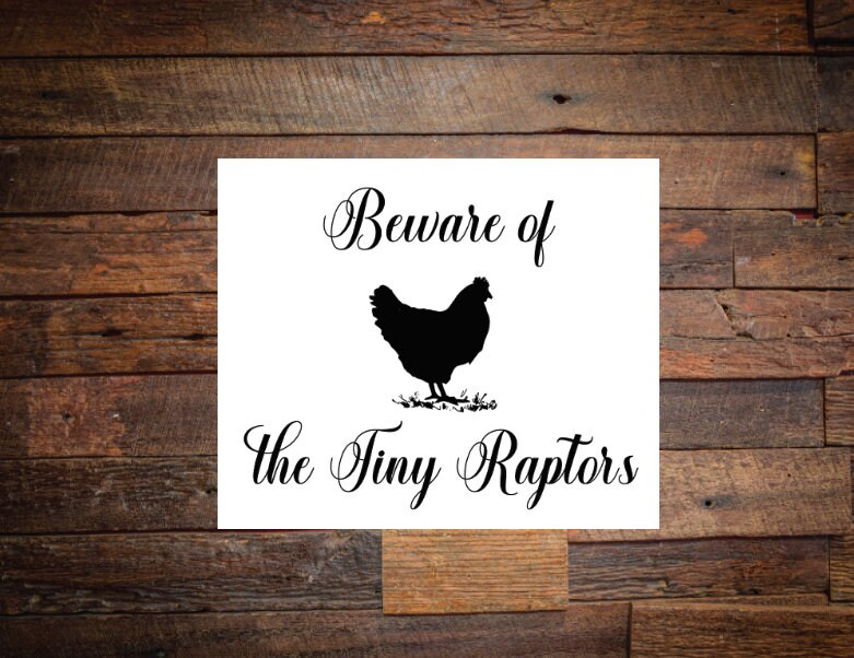 Chicken Coop Sign - Tiny Raptors - Etsy