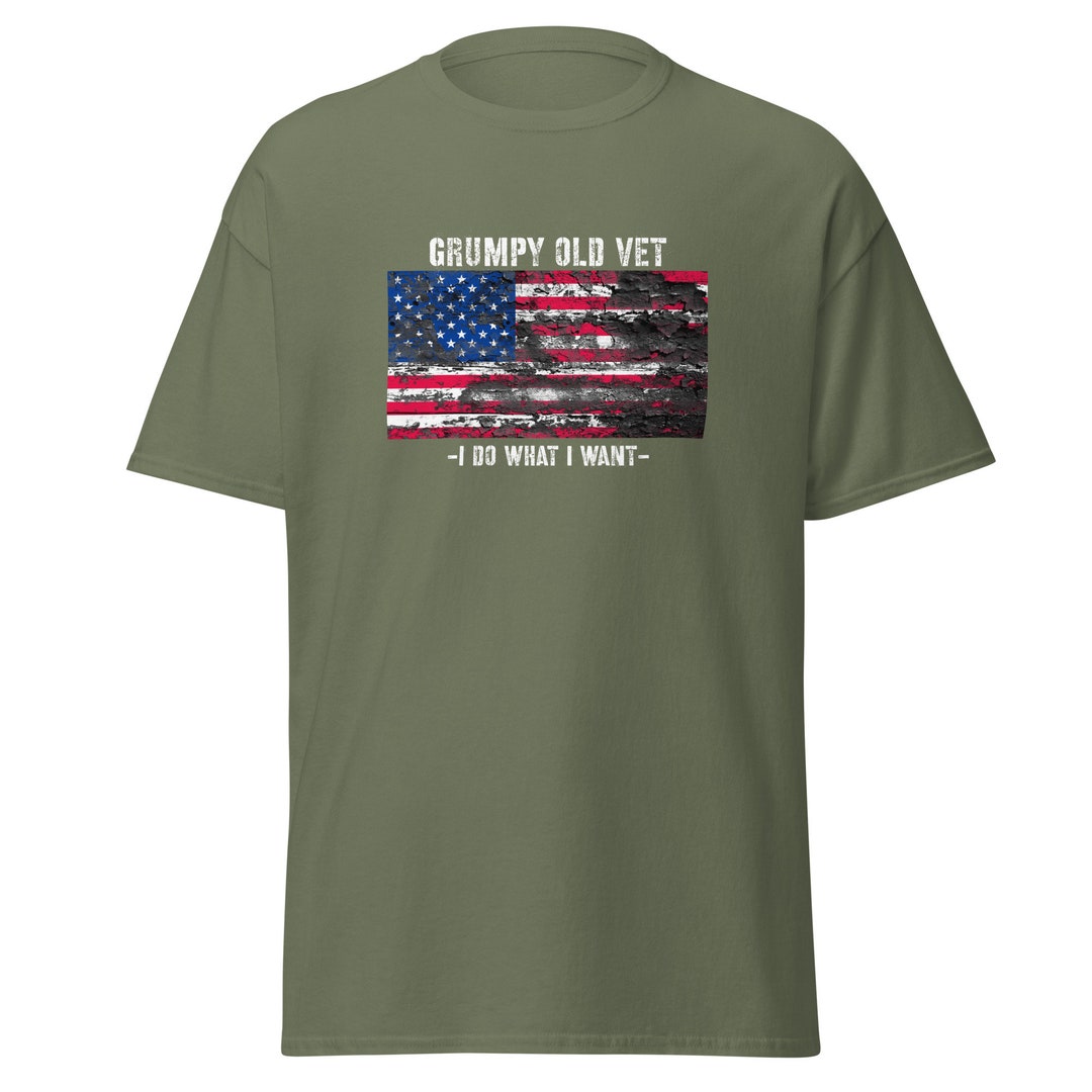 American Flag Grumpy Old Vet Classic Tee - Etsy