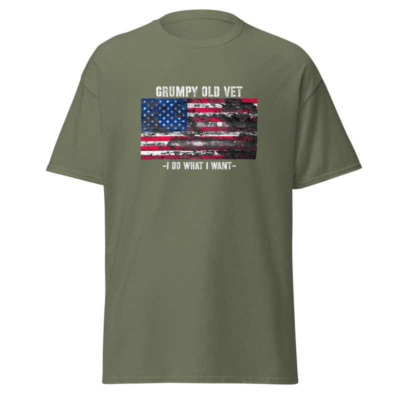 American Flag Grumpy Old Vet Classic Tee - Etsy