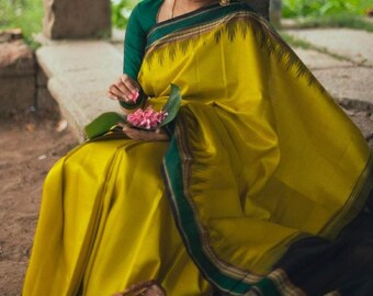 Lemon Yellow Saree - Etsy