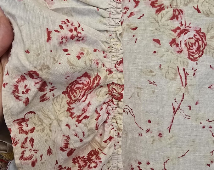 Antique French Floral Fabric Panel With Ruffles - Etsy