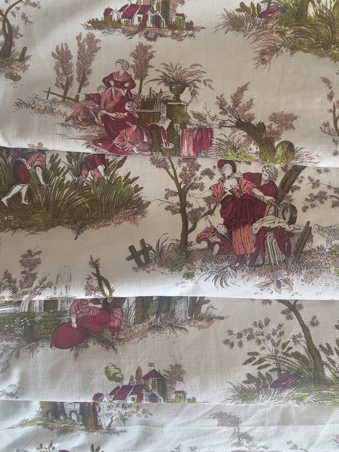 Vintage Toile De Jouy Fabric, Rando by Pascalina Yillion for Romanex De ...