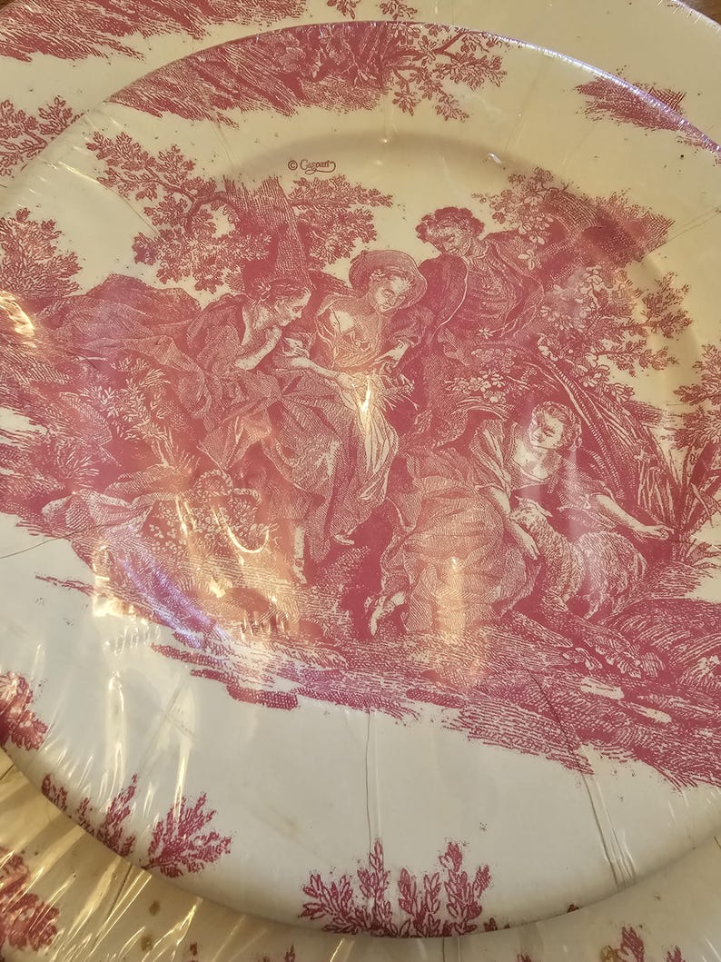 Vintage Toile De Jouy Paper Plates - Etsy