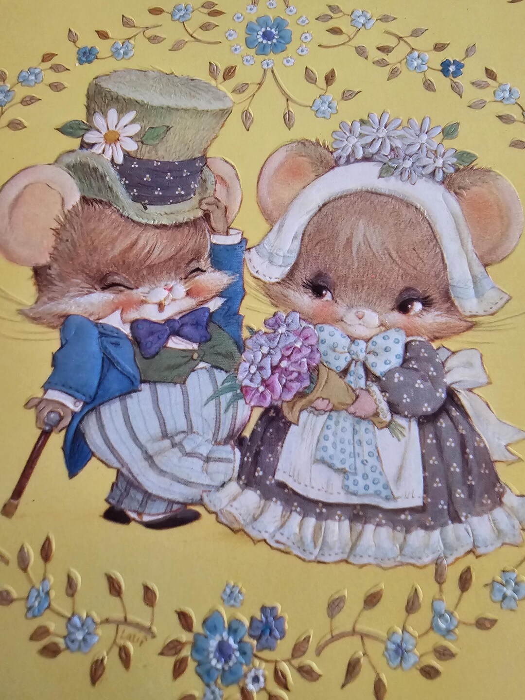 Vintage Birthday Card, Victorian Mice Design - Etsy