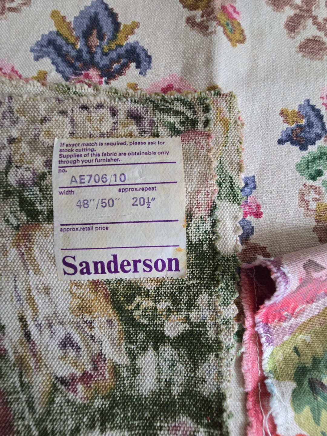 Vintage Sanderson, Floral Fabric Bundle - Etsy