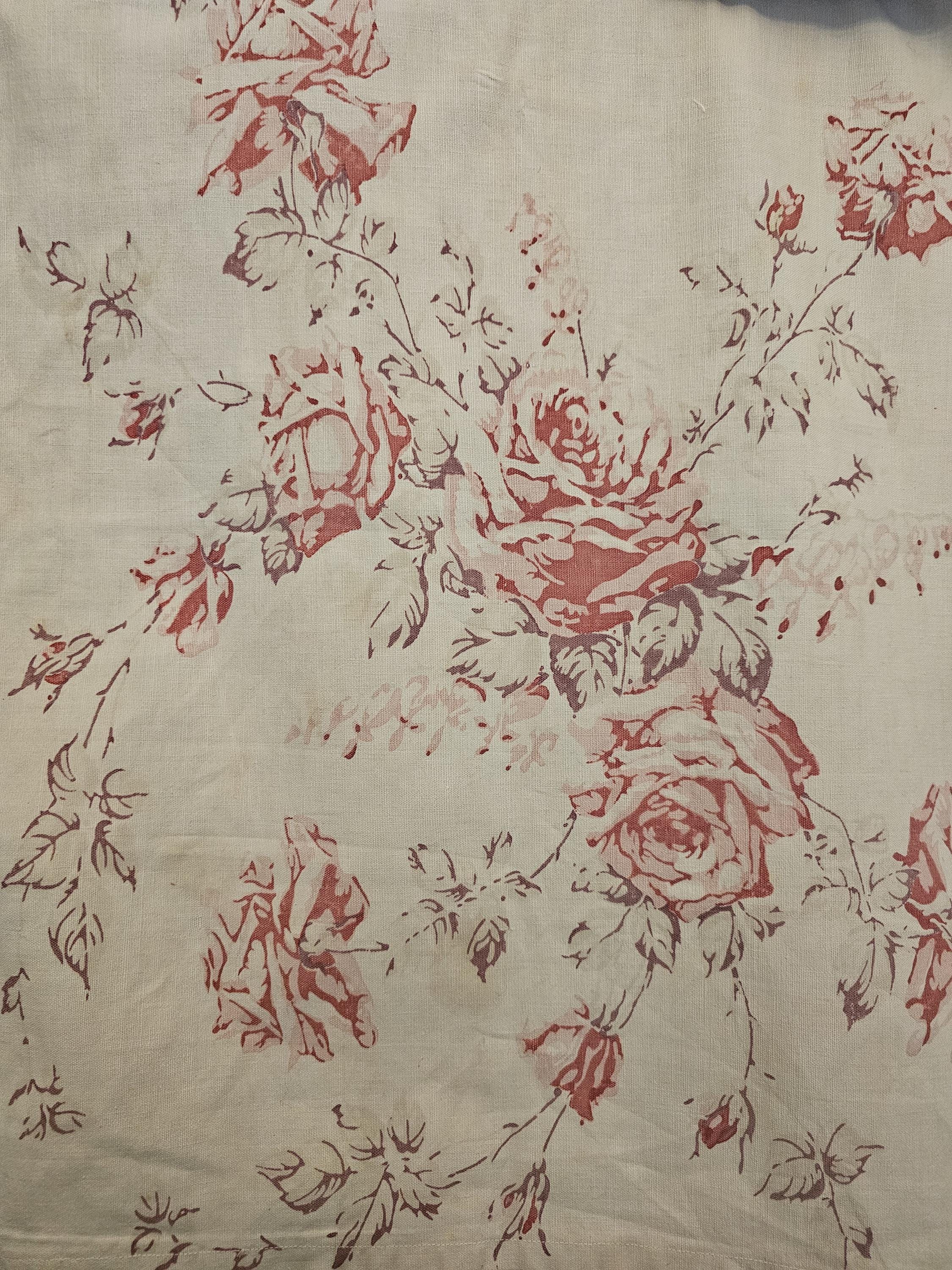 Vintage French Fabric, Romantic Roses, 1950s - Etsy
