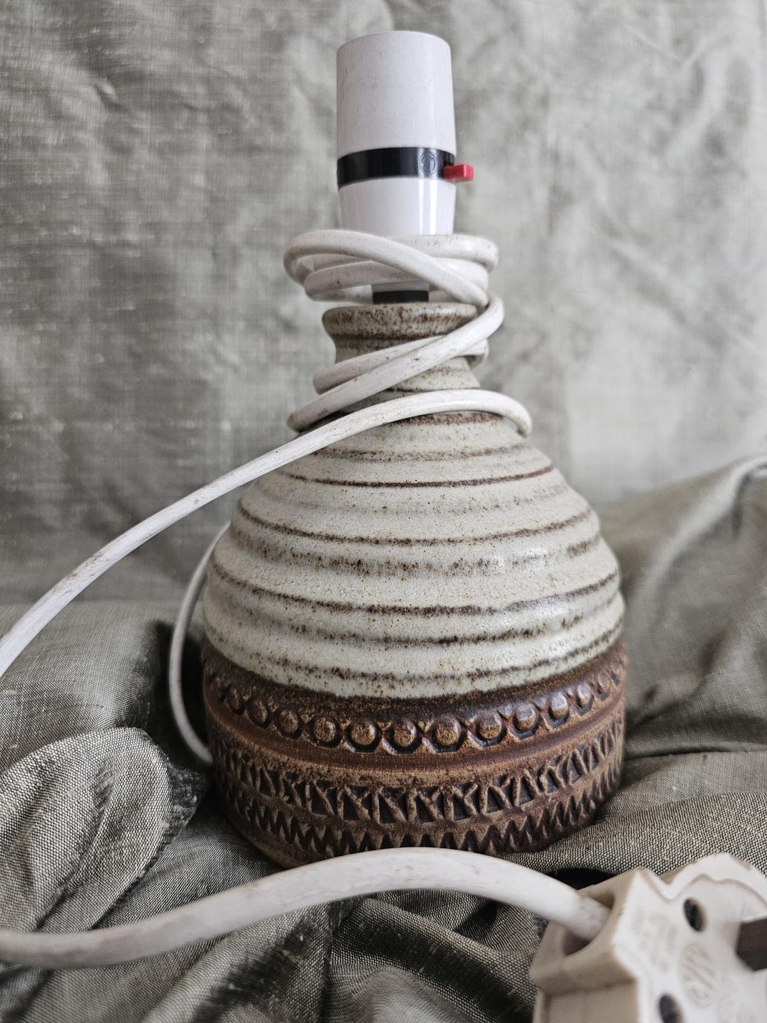 Vintage Ceramic Lamp Base Mid-century Modern Stoneware Table Lamp - Etsy