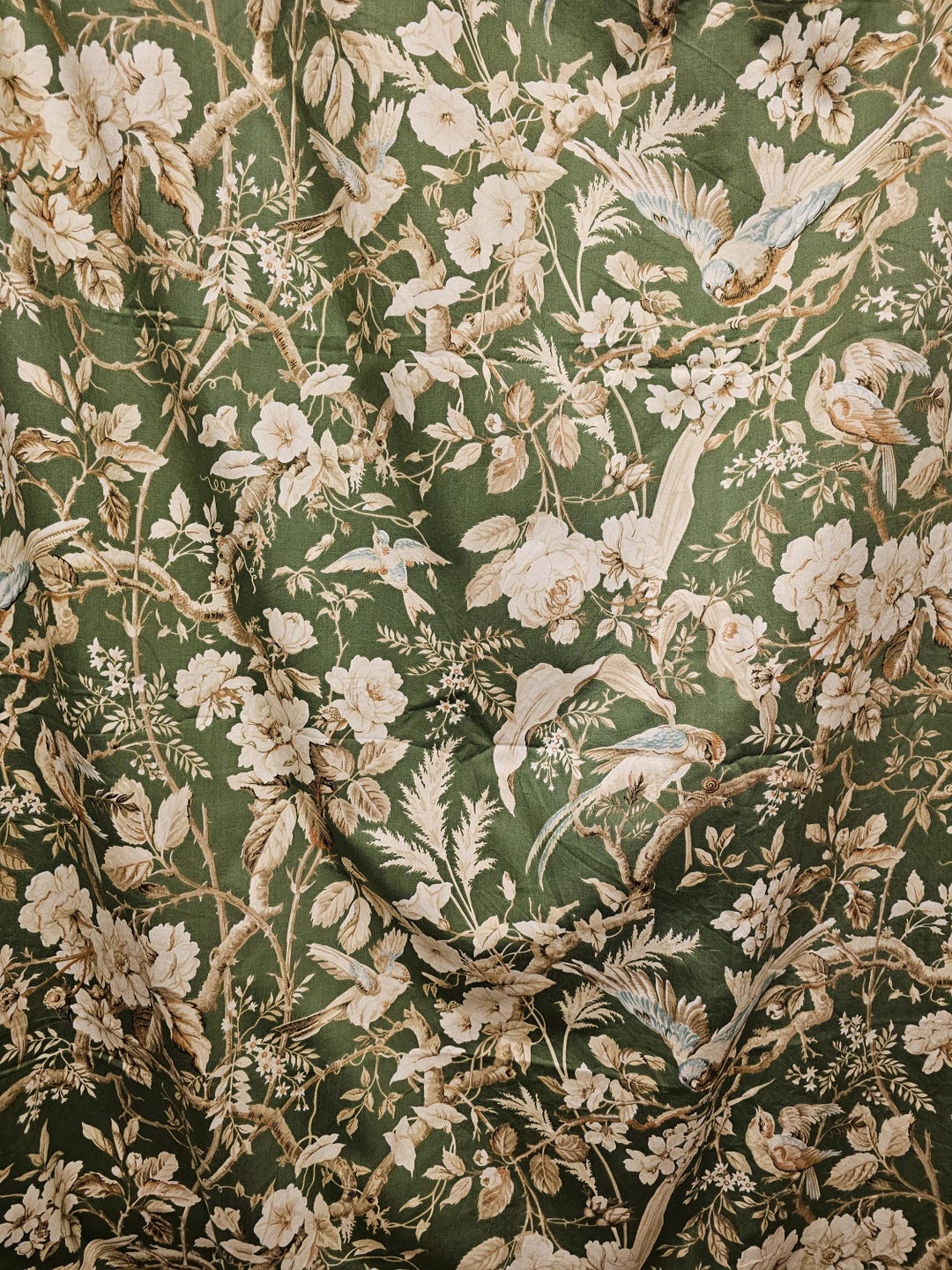 Vintage Jonelle Arundel Fabric, Green Floral - Etsy