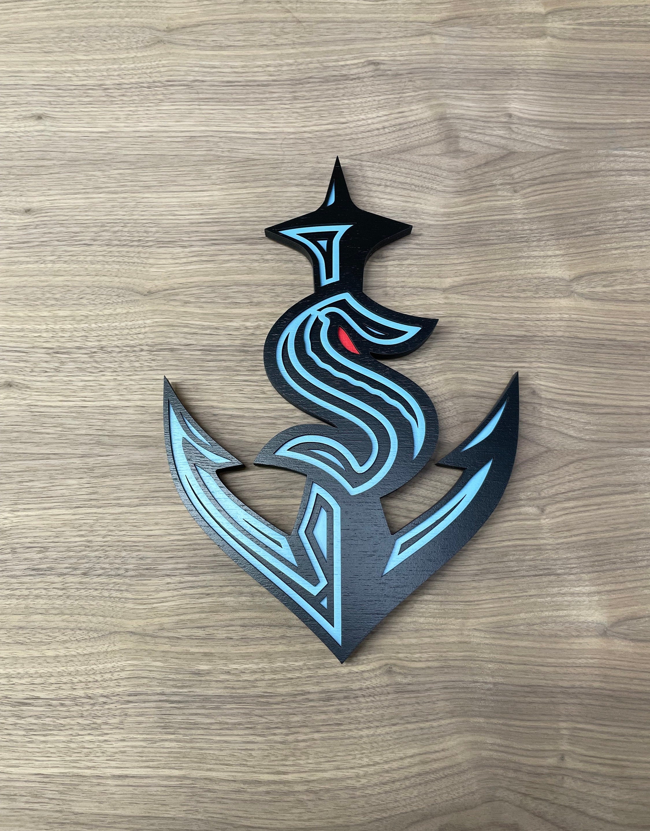 Seattle Kraken Inspired 3D Sign, Custom Man Cave Sign, Garage or Game ...