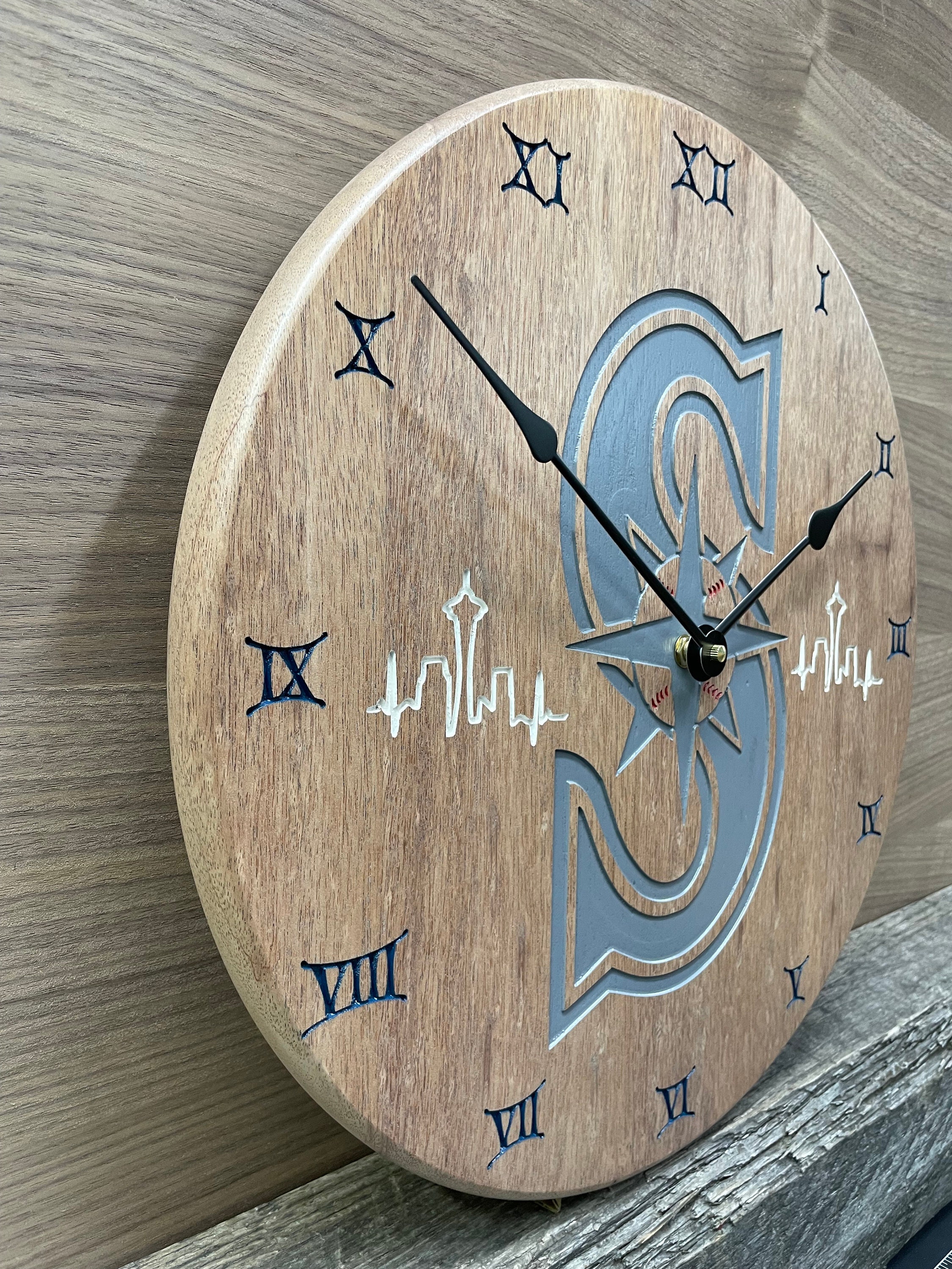 Seattle Mariners Wall Clock, Baseball Team, Awesome Anchor Gift Dad Mom ...