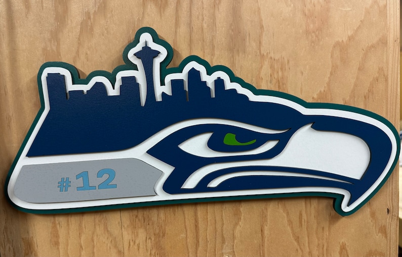 Seattle Seahawks Inspired 3D Sign, Custom Man Cave Sign, Garage or Game ...