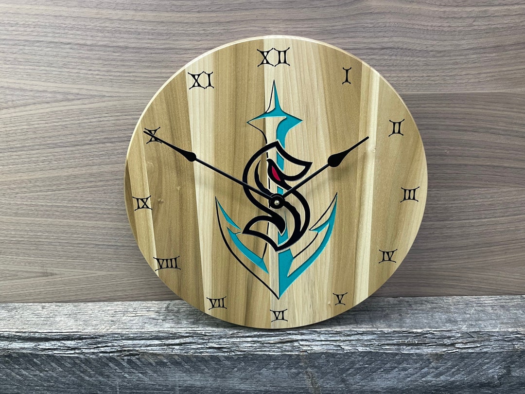 Seattle Kraken NHL Wood Wall Clock: Hockey Fan Gift - Etsy