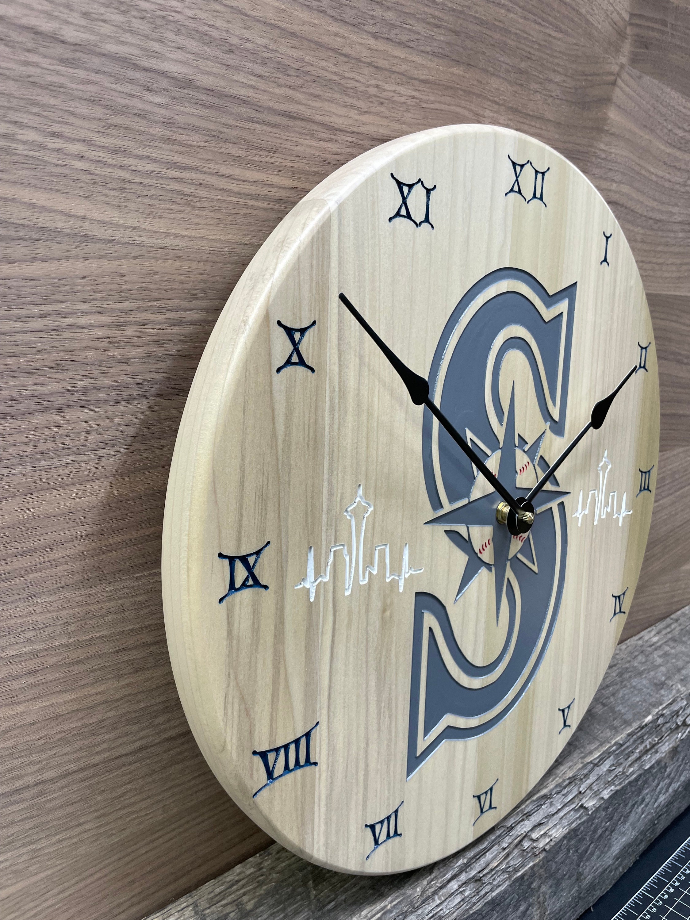 Seattle Mariners Wall Clock, Baseball Team, Awesome Anchor Gift Dad Mom ...