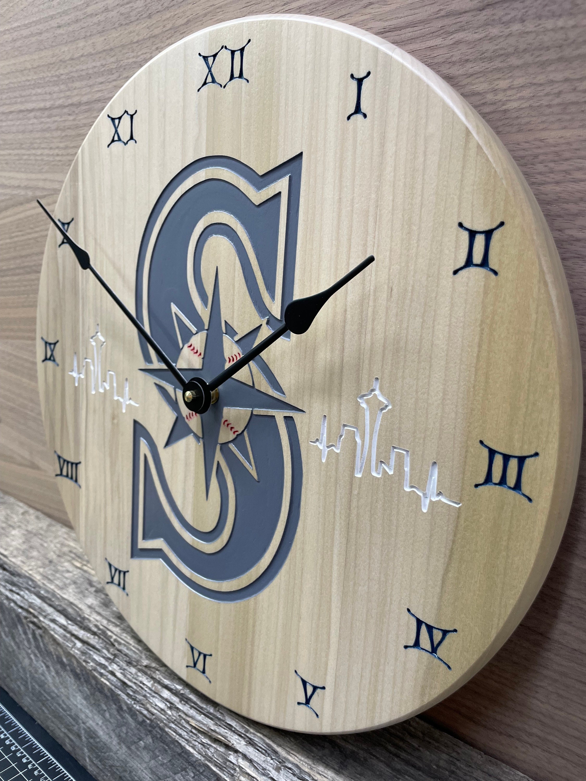 Seattle Mariners Wall Clock, Baseball Team, Awesome Anchor Gift Dad Mom ...
