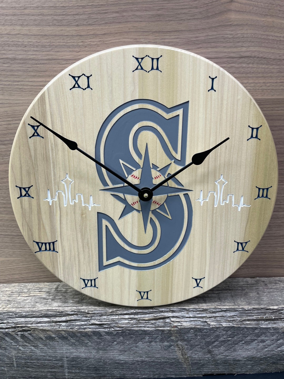 Seattle Mariners Wall Clock, Baseball Team, Awesome Anchor Gift Dad Mom ...