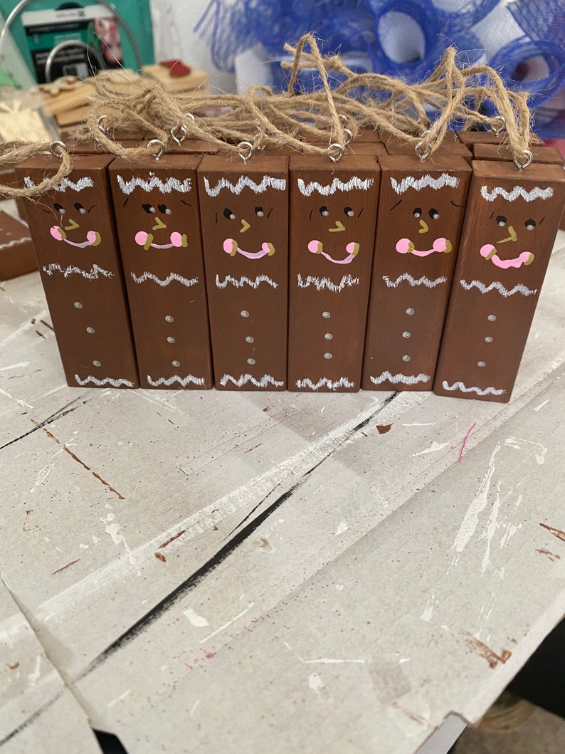 Gingerbread Tree Ornaments Cute Hand Painted Wood Decoration - Etsy