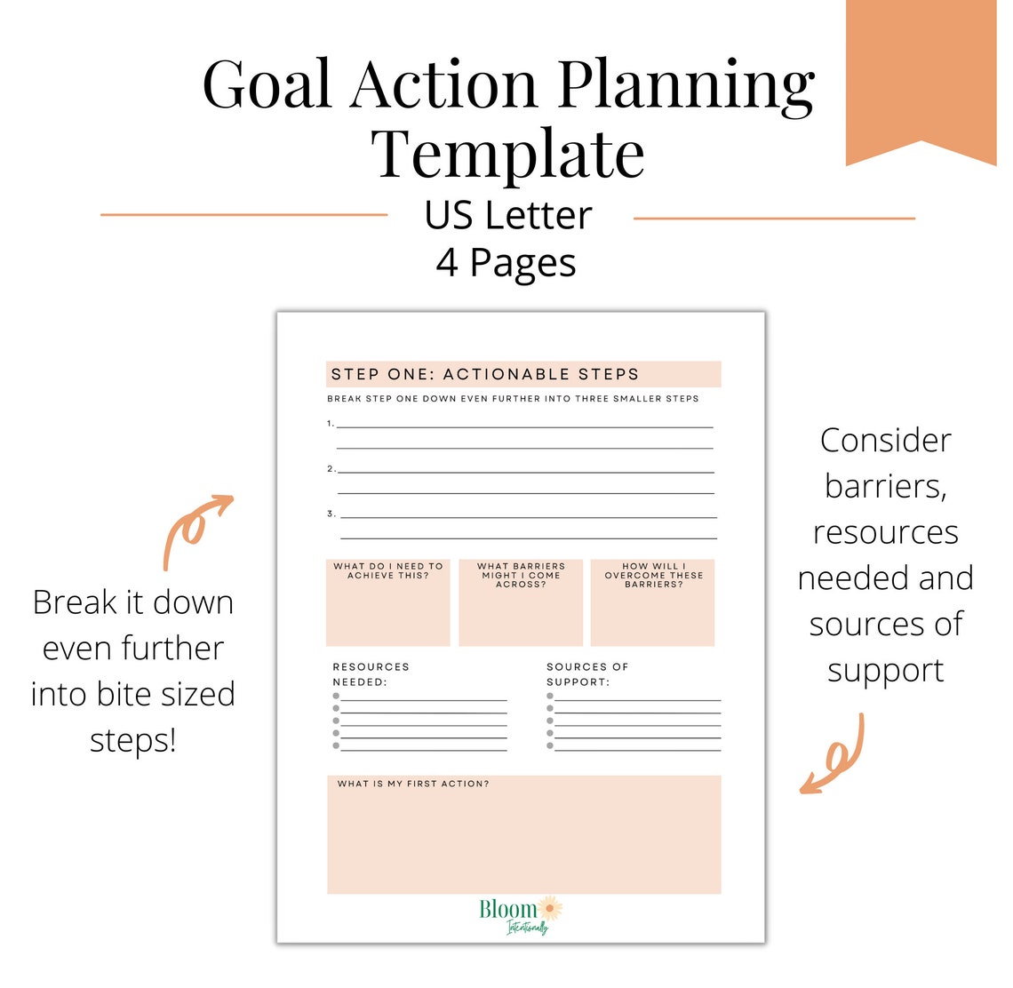 Goal Breakdown: Action Planning Template - Etsy