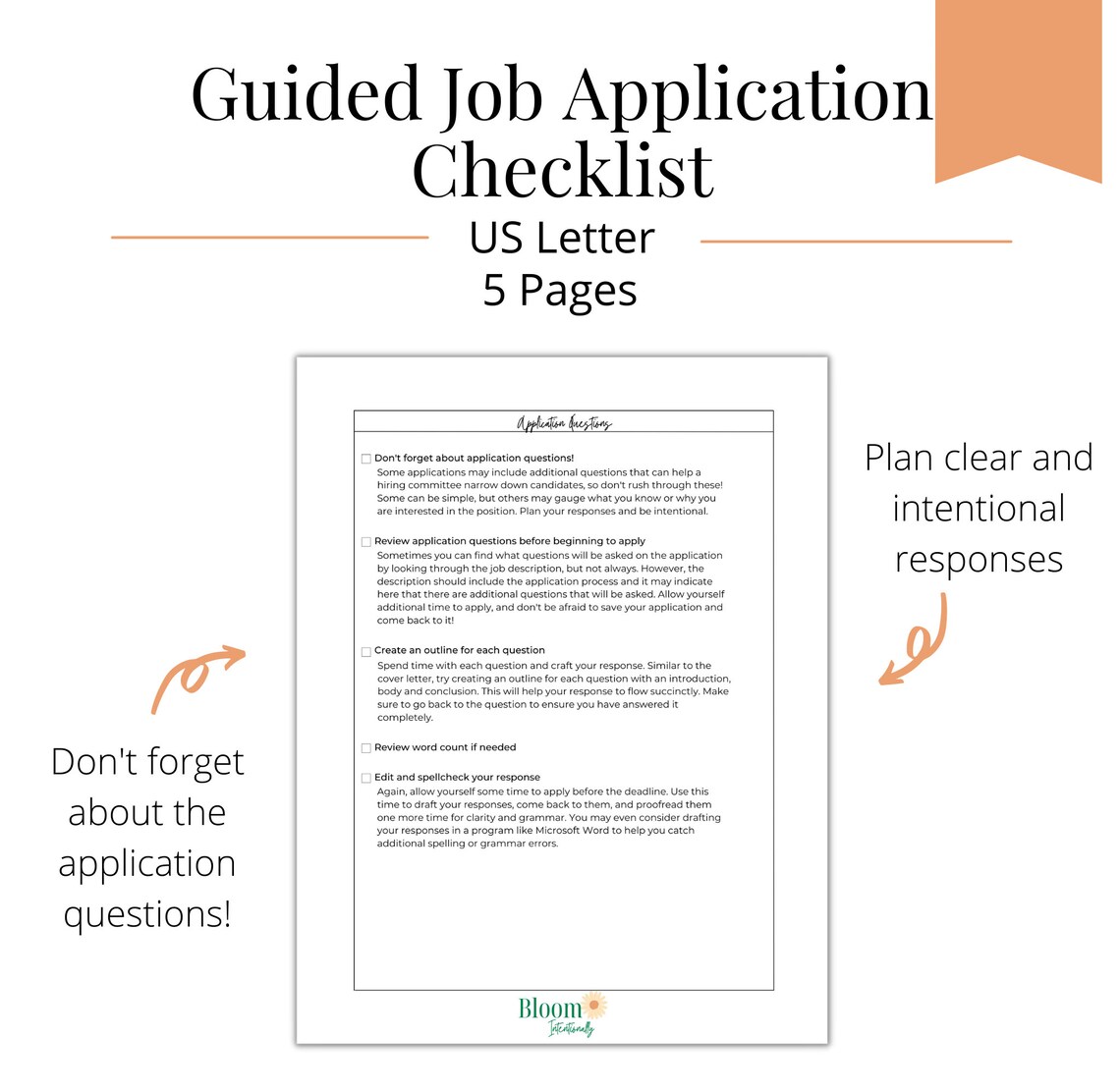 Guided Job Application Checklist Resume Checklist Cover - Etsy