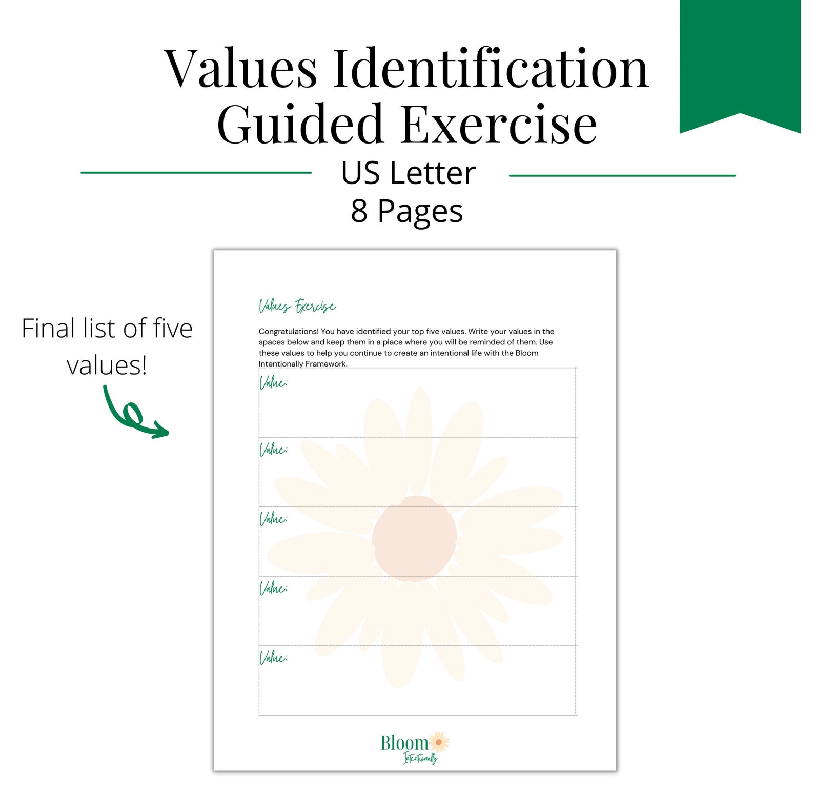 Values Identification Guided Exercise Identify Your Values Worksheet - Etsy