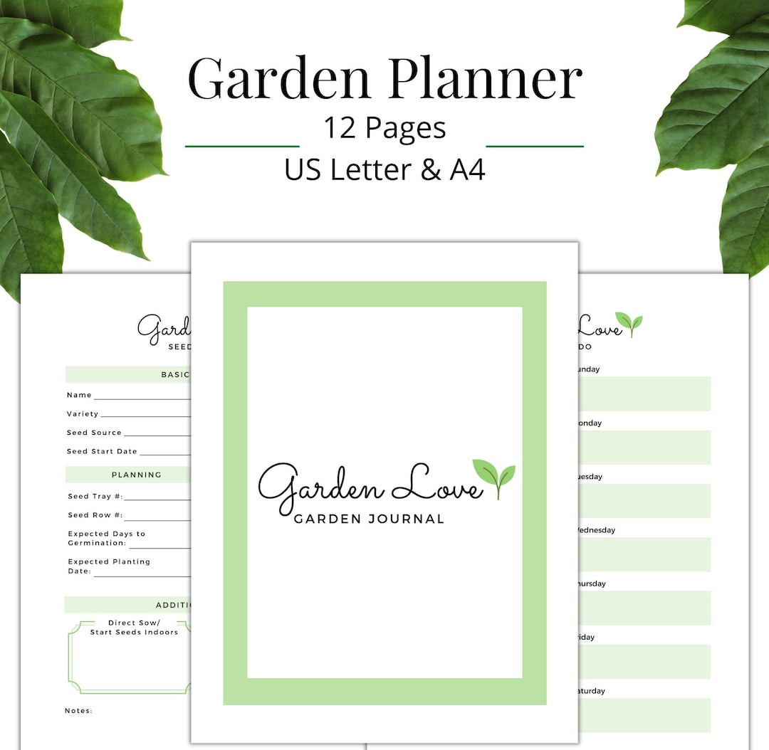 Amor en el jardín: Diario de jardín imprimible - Etsy España