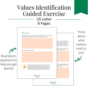 Values Identification Guided Exercise; Identify Your Values Worksheet ...