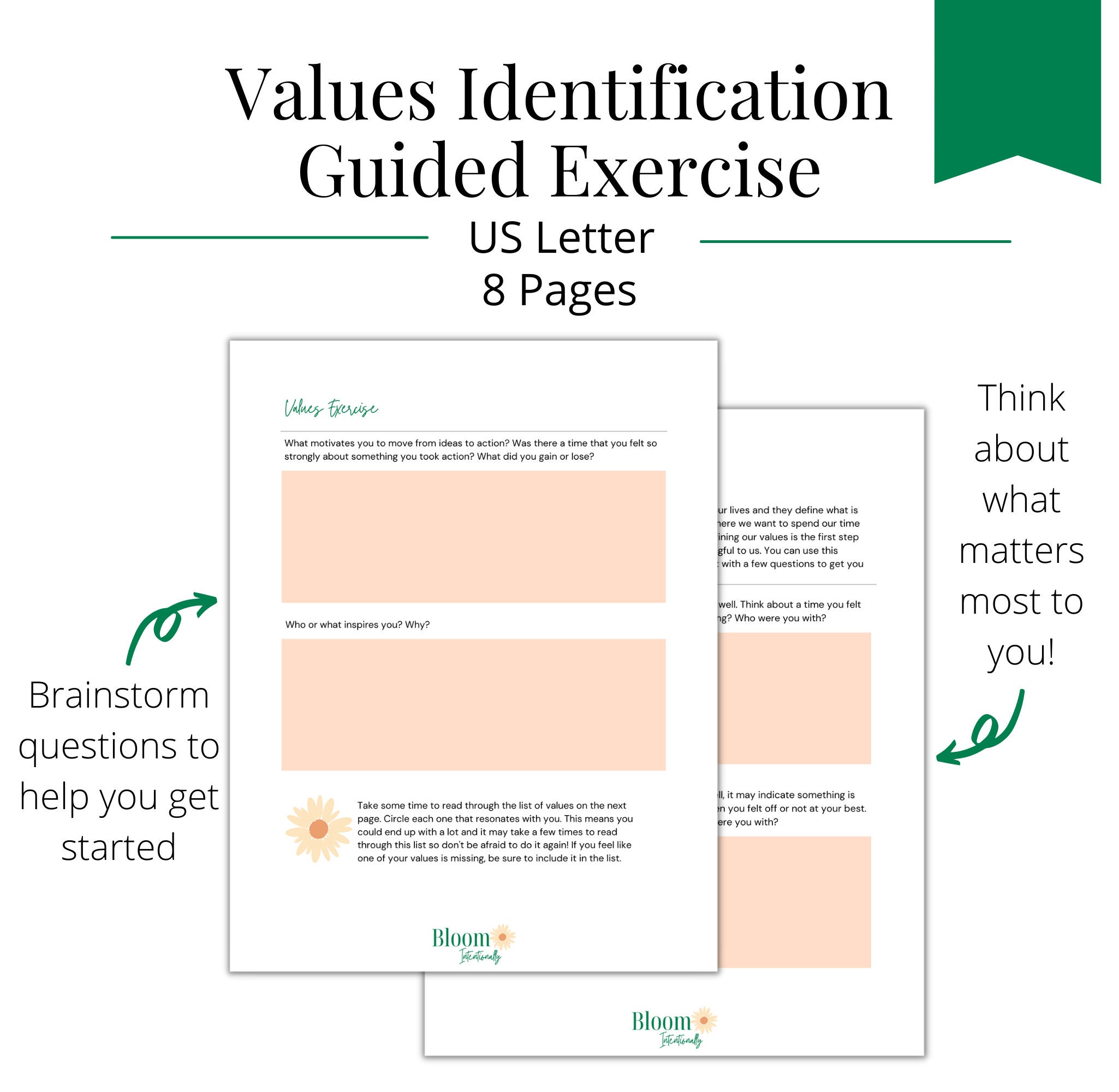 Values Identification Guided Exercise Identify Your Values Worksheet - Etsy