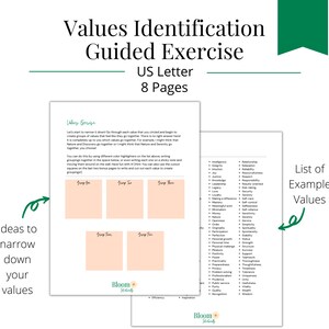Values Identification Guided Exercise; Identify Your Values Worksheet ...
