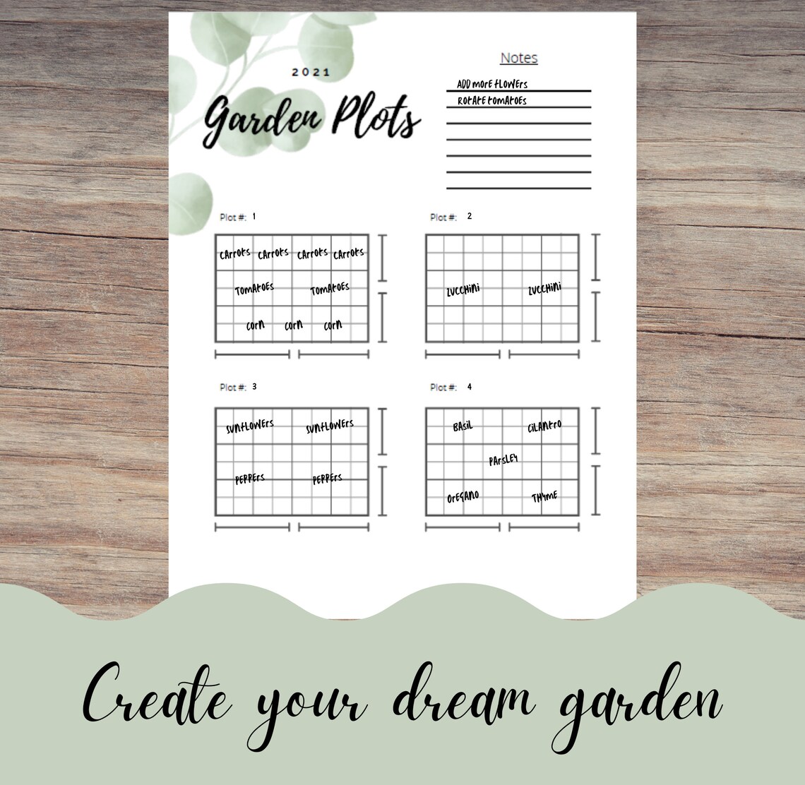 Garden Plot Planner Printable; Garden Planner - Etsy