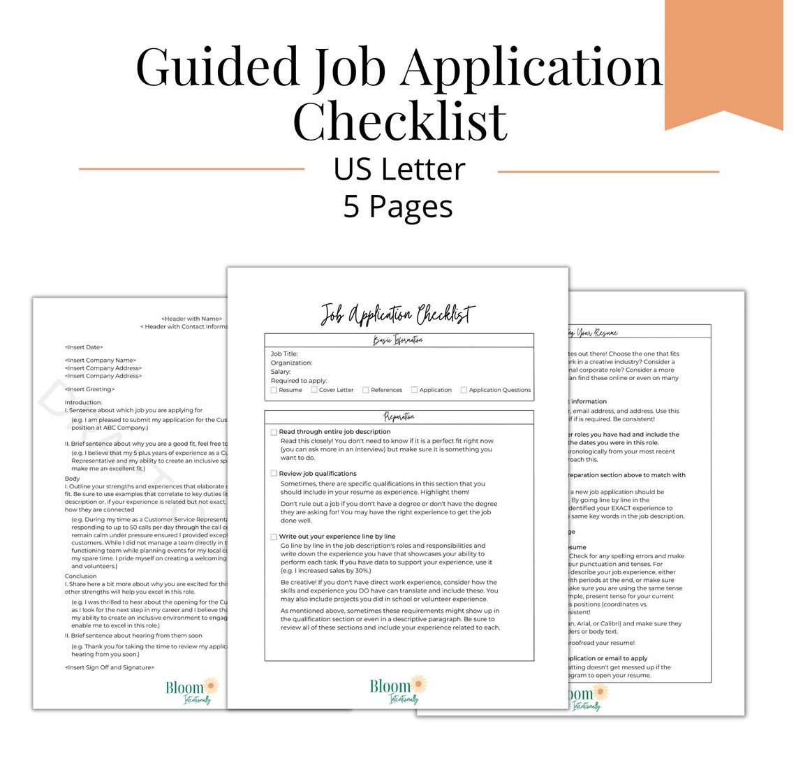 Guided Job Application Checklist Resume Checklist Cover - Etsy