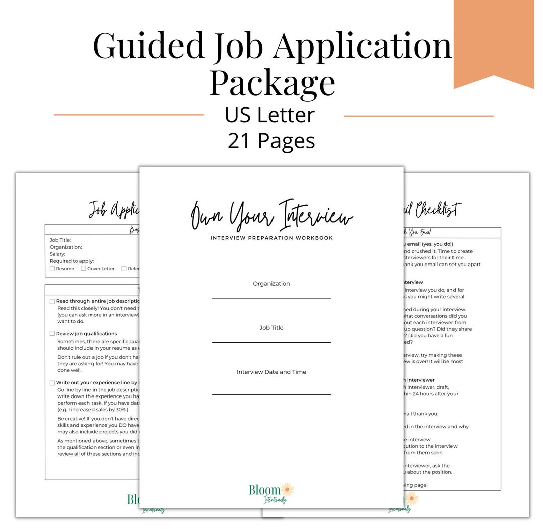 Guided Job Application Package: Resume, Cover Letter, Interview, Follow ...