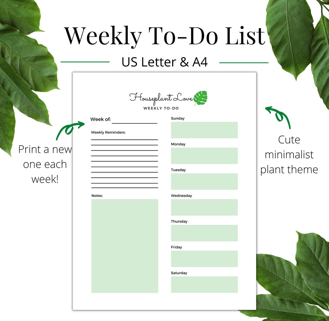 Weekly To-do List Printable, Weekly Planner, Weekly Agenda - Etsy
