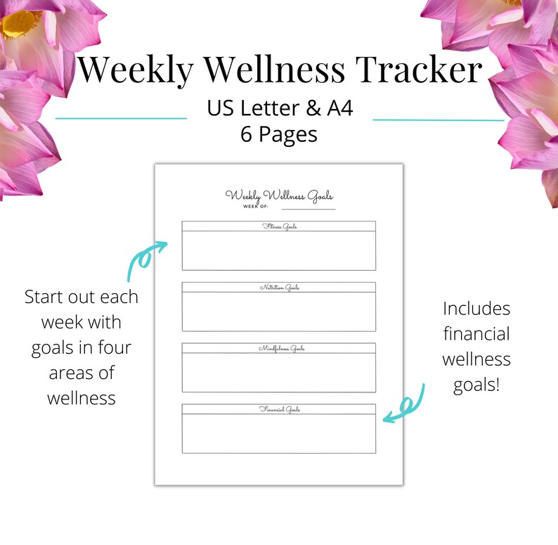 Weekly Wellness Printable Tracker - Etsy