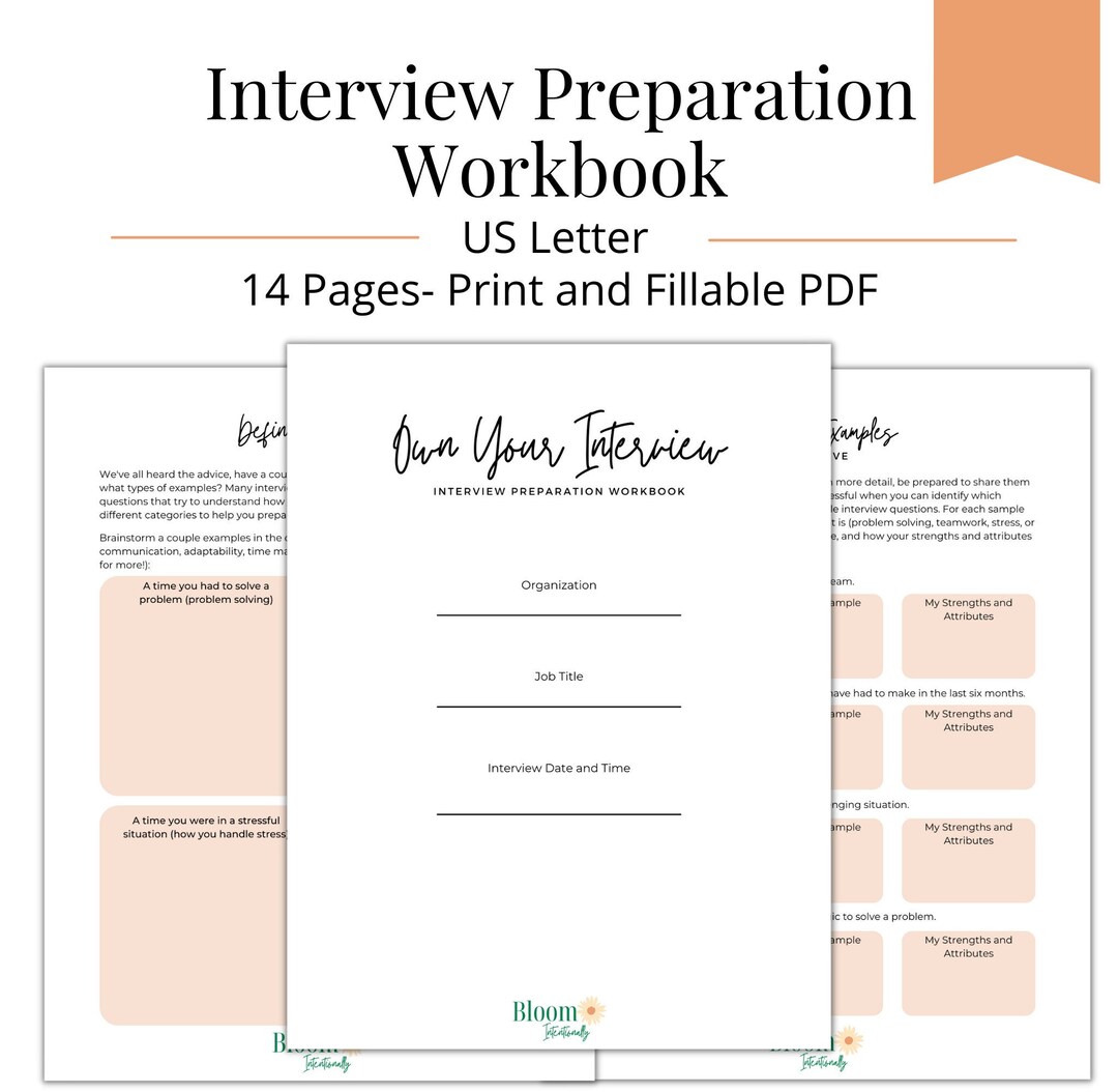 Interview Preparation Printable Workbook - Etsy