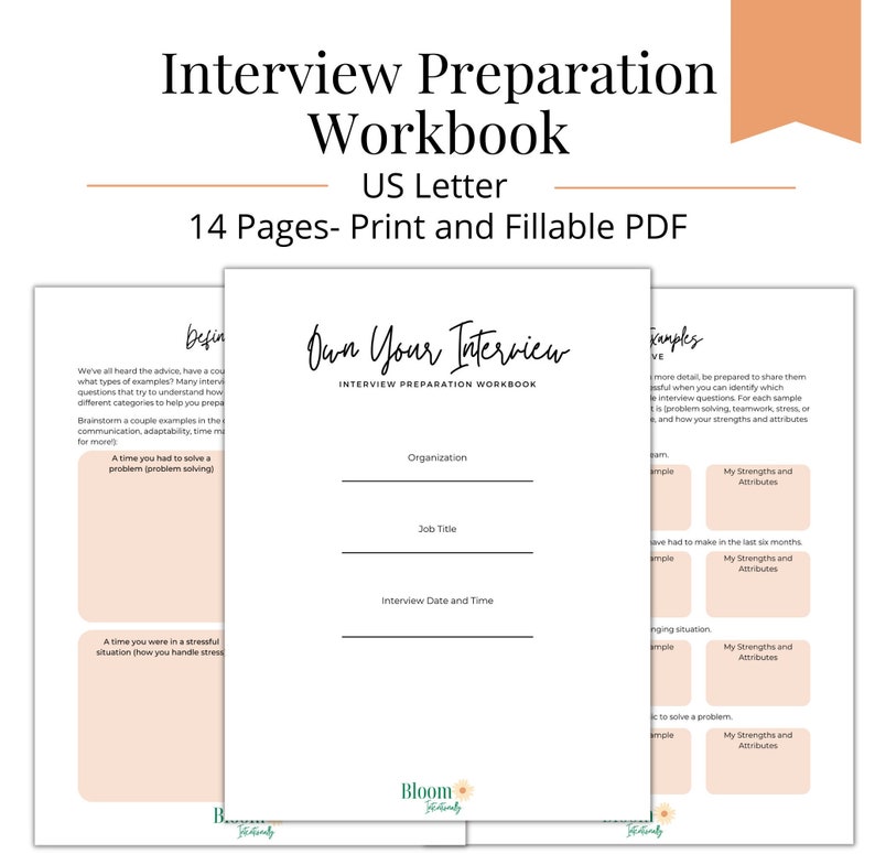 Interview Preparation Printable Workbook - Etsy