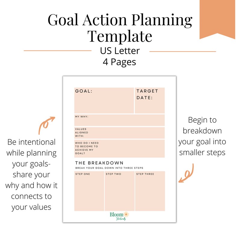 Goal Breakdown: Action Planning Template - Etsy