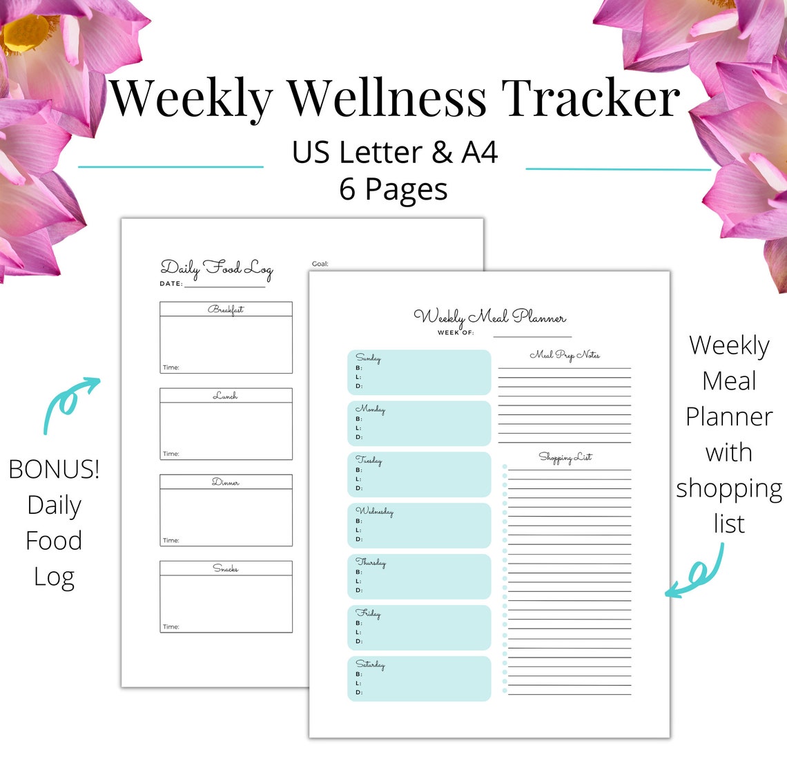 Weekly Wellness Printable Tracker - Etsy