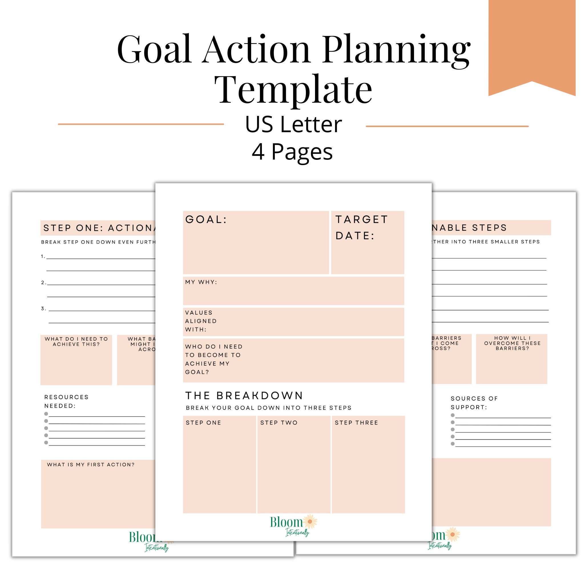 Goal Breakdown: Action Planning Template - Etsy