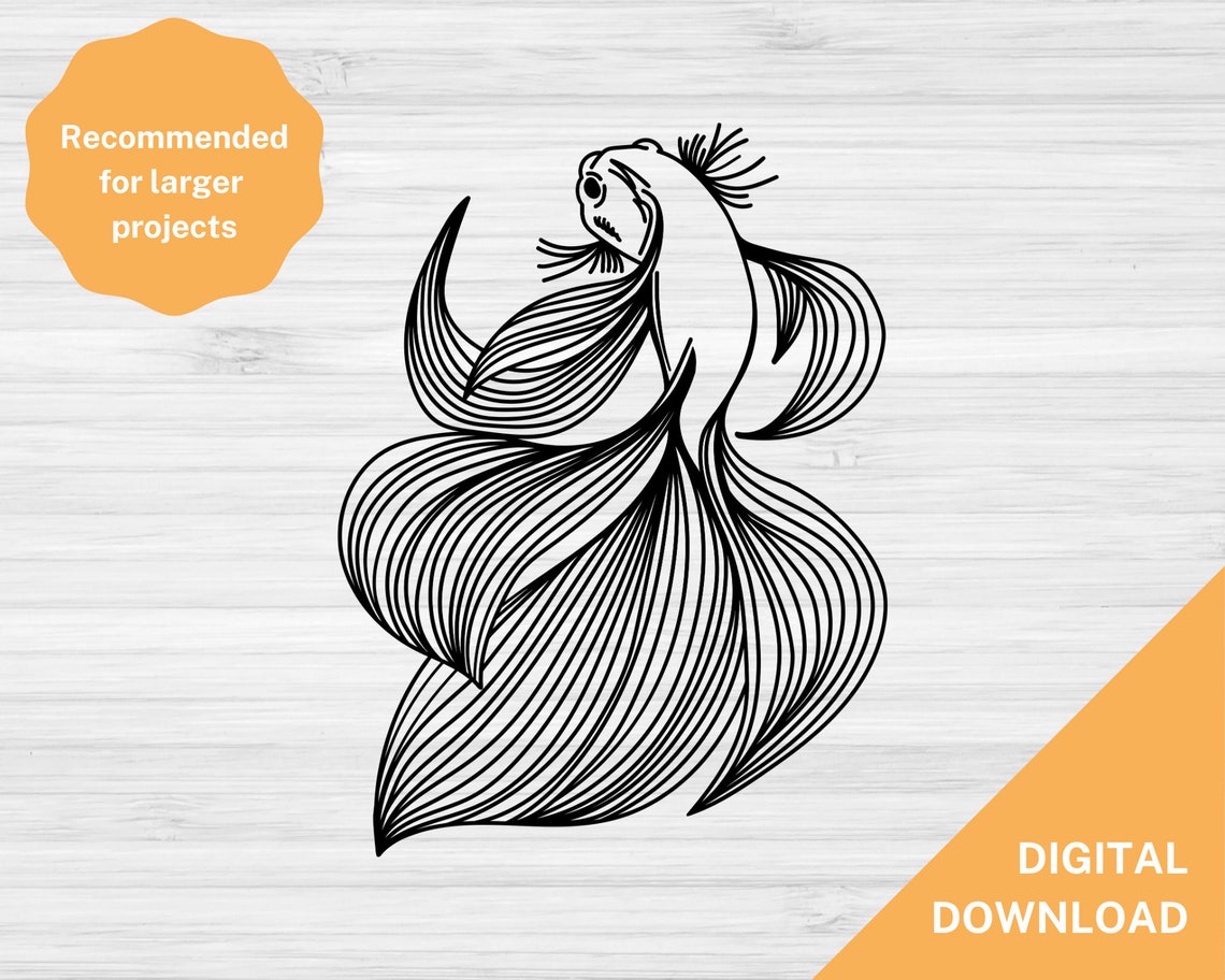 Betta Fish SVG Digital Download, Betta Fish Cut File, Svg Jpg Png Dxf ...