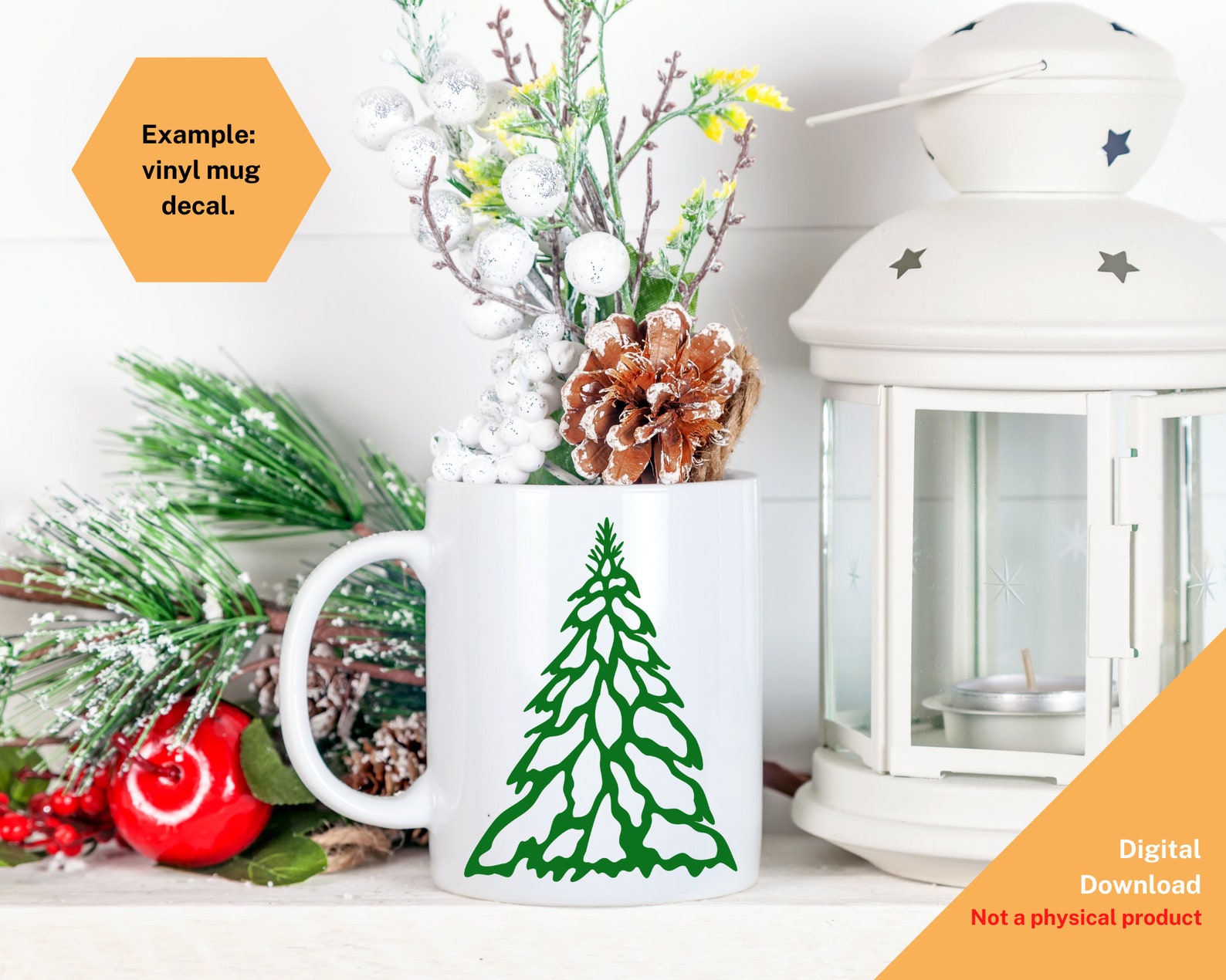 Snow Covered Christmas Tree SVG File, Svg, Png, Eps, Dxf, and Jpg Files ...