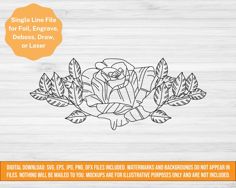 Single Line SVG Rose SVG Digital Download Foil SVG - Etsy